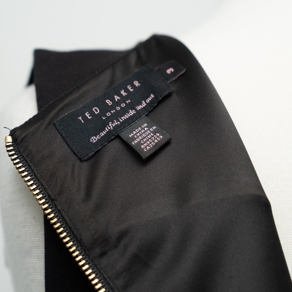 Ted Baker London | Dresses | Ted Baker London Black Dress With Gold ...